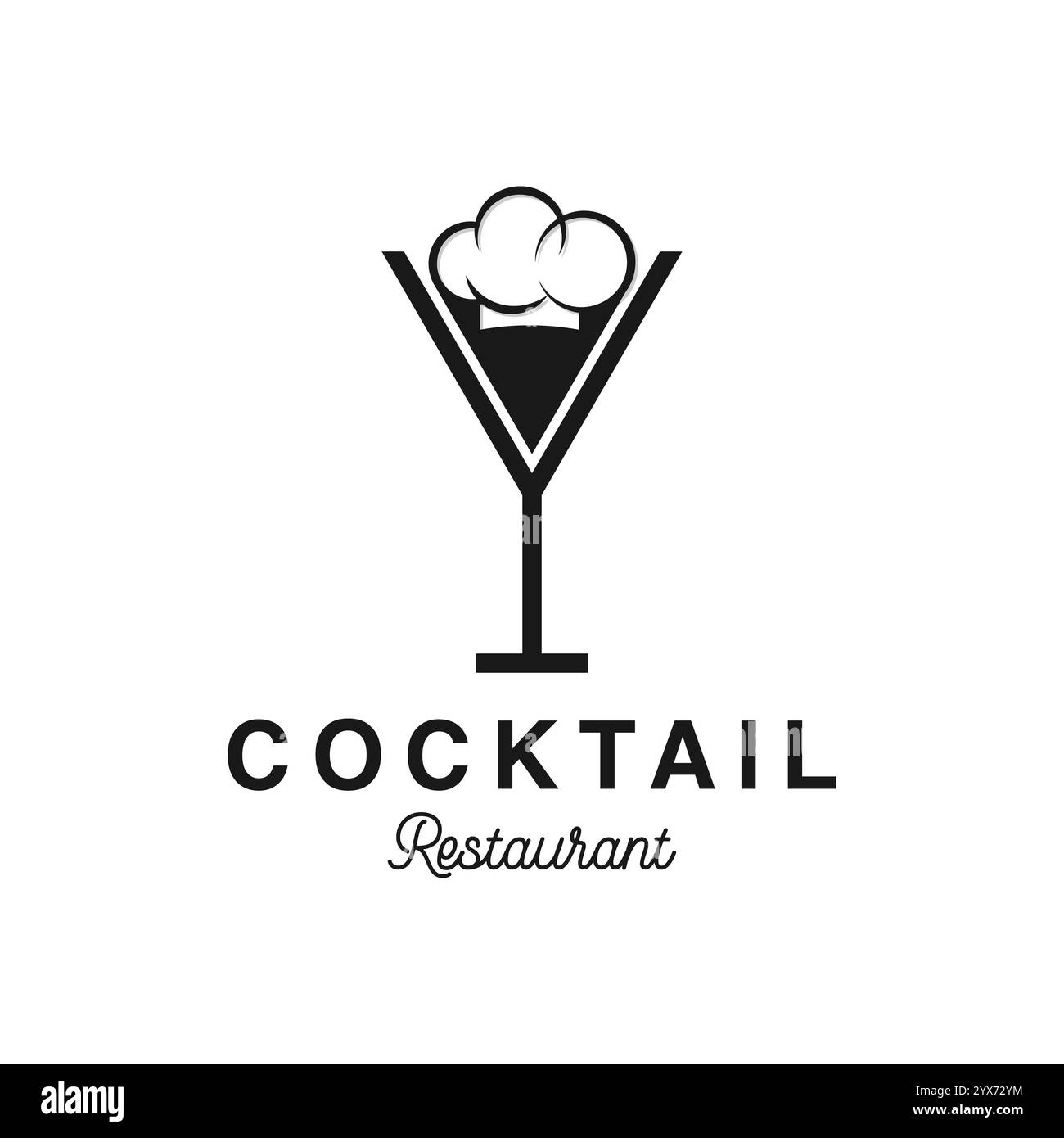 Cocktail Party with chef hat inside, cocktail brand logo creative ...