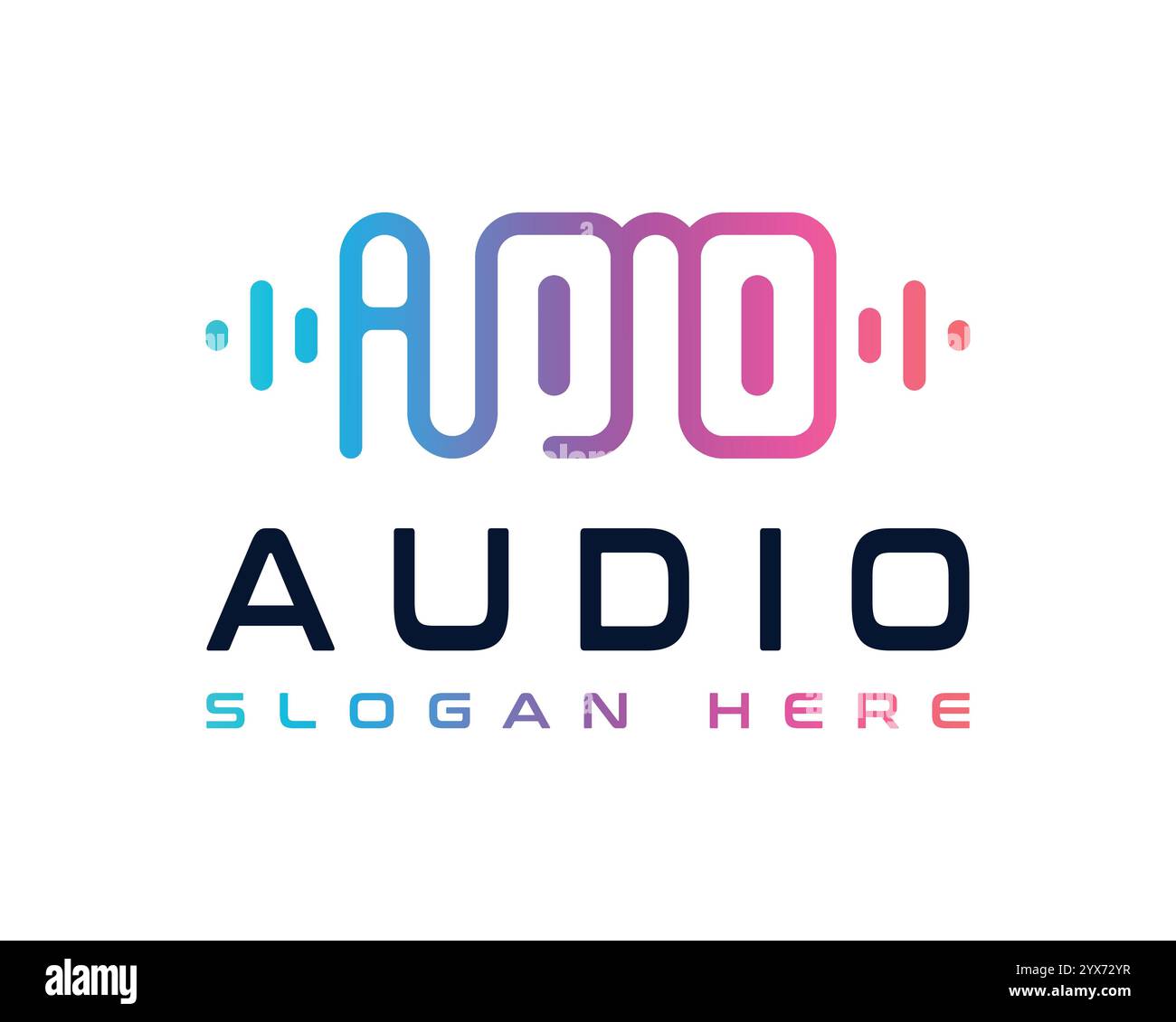 Audio Letter music player element. logo template electronic music ...