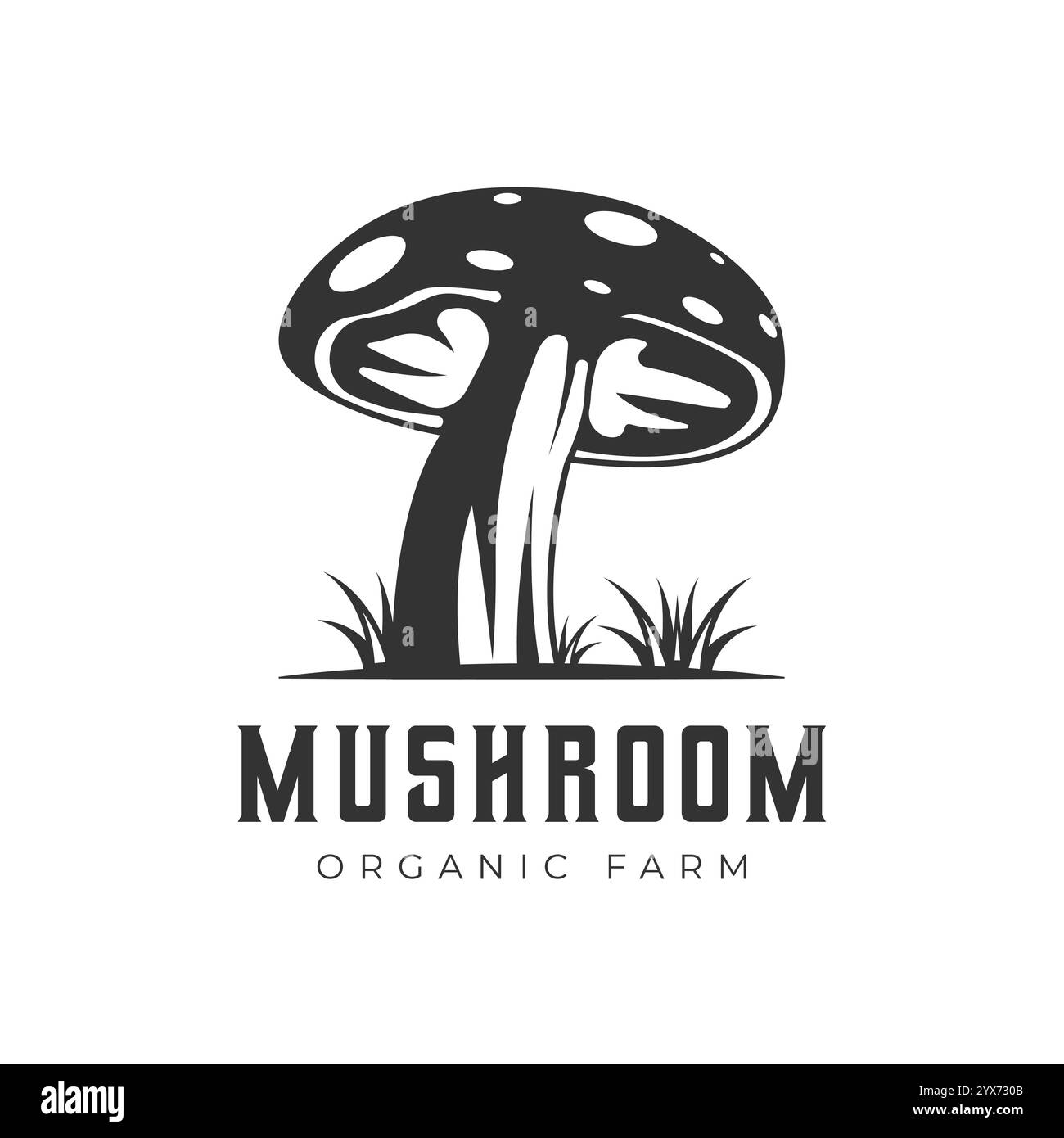 Unique Mushroom Logo Design Vector Illustration. Suitable for Mushroom ...