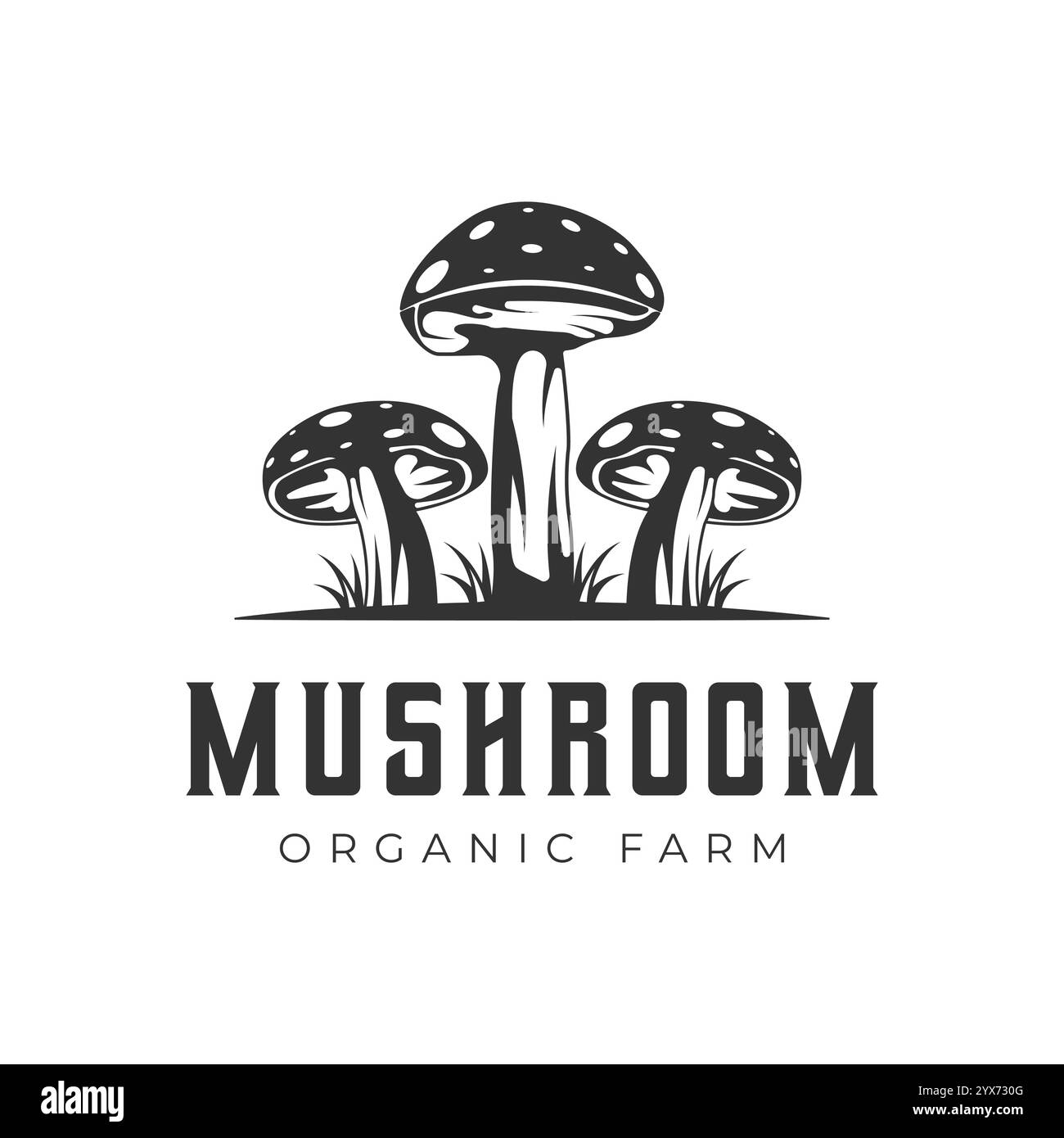 Unique Mushroom Logo Design Vector Illustration. Suitable for Mushroom ...