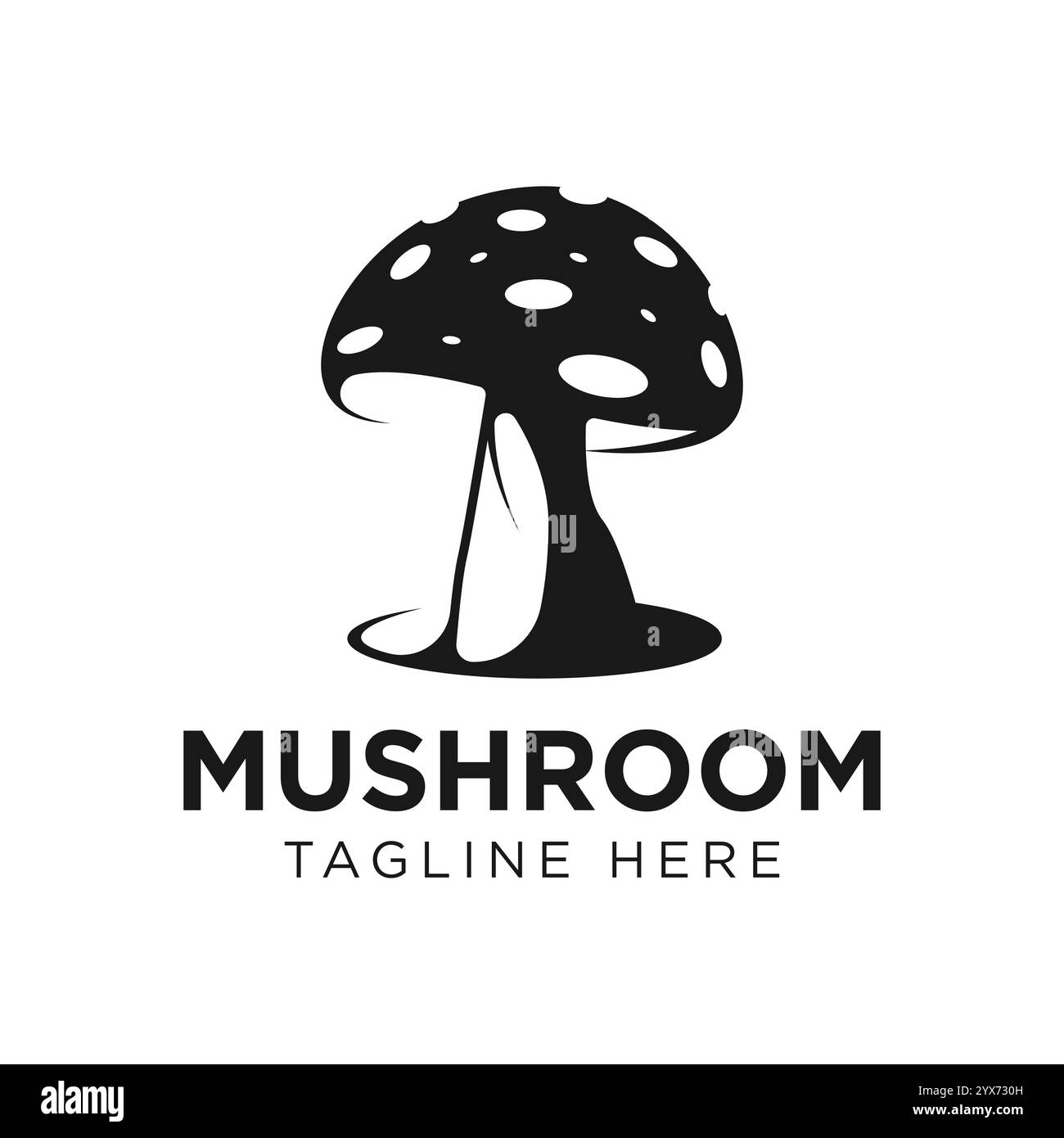 Unique Mushroom Logo Design Vector Illustration. Suitable for Mushroom ...