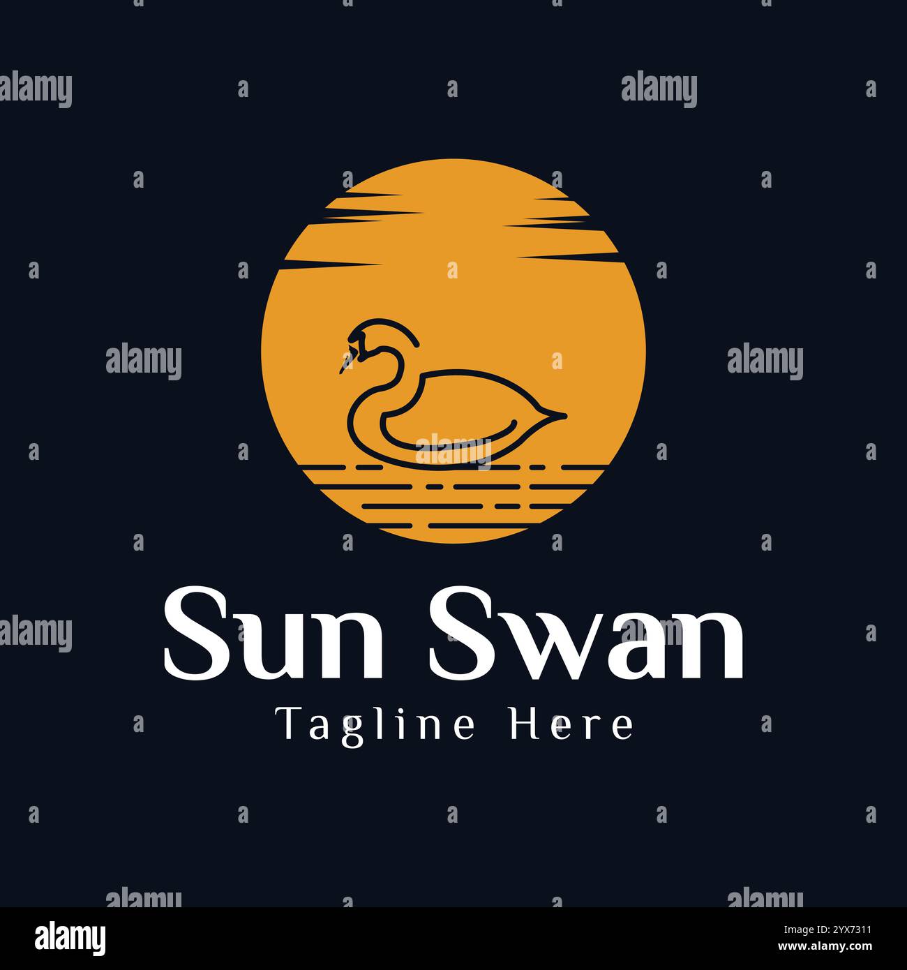 Elegant sunset illustration Stock Vector Images - Alamy