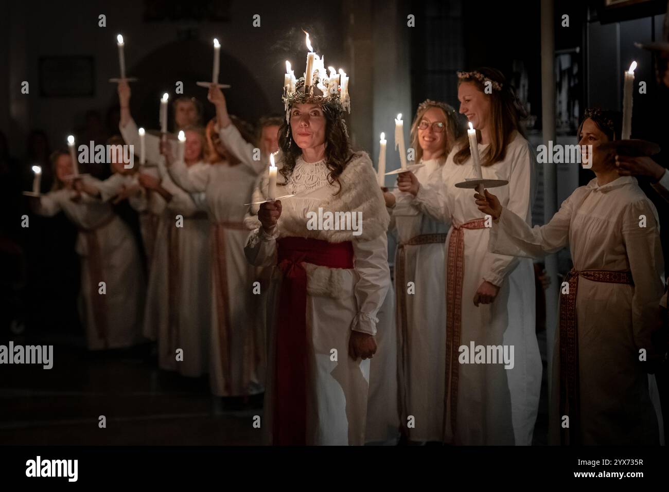London, UK. 13th December 2024. Sankta Lucia celebrations by Norrsång ...
