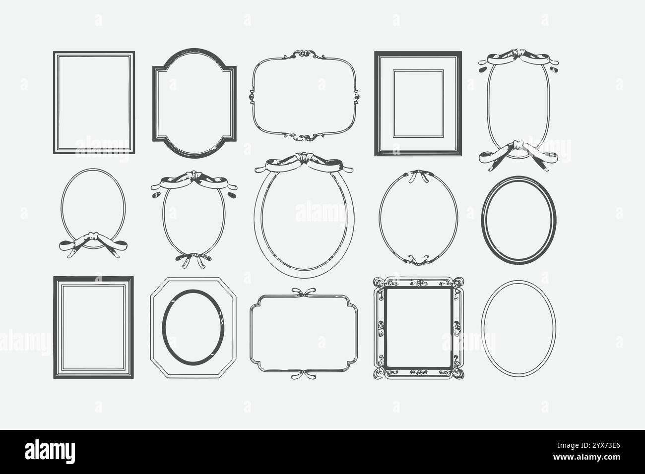 Minimalist hand drawn vector frames collection design Stock Vector ...