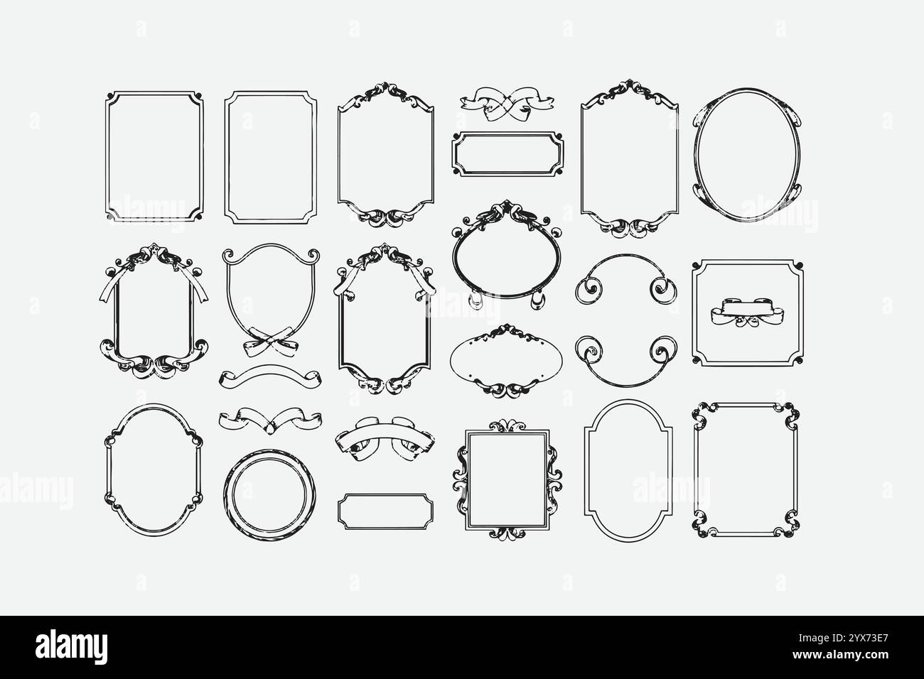 Minimalist hand drawn vector frames collection design Stock Vector ...