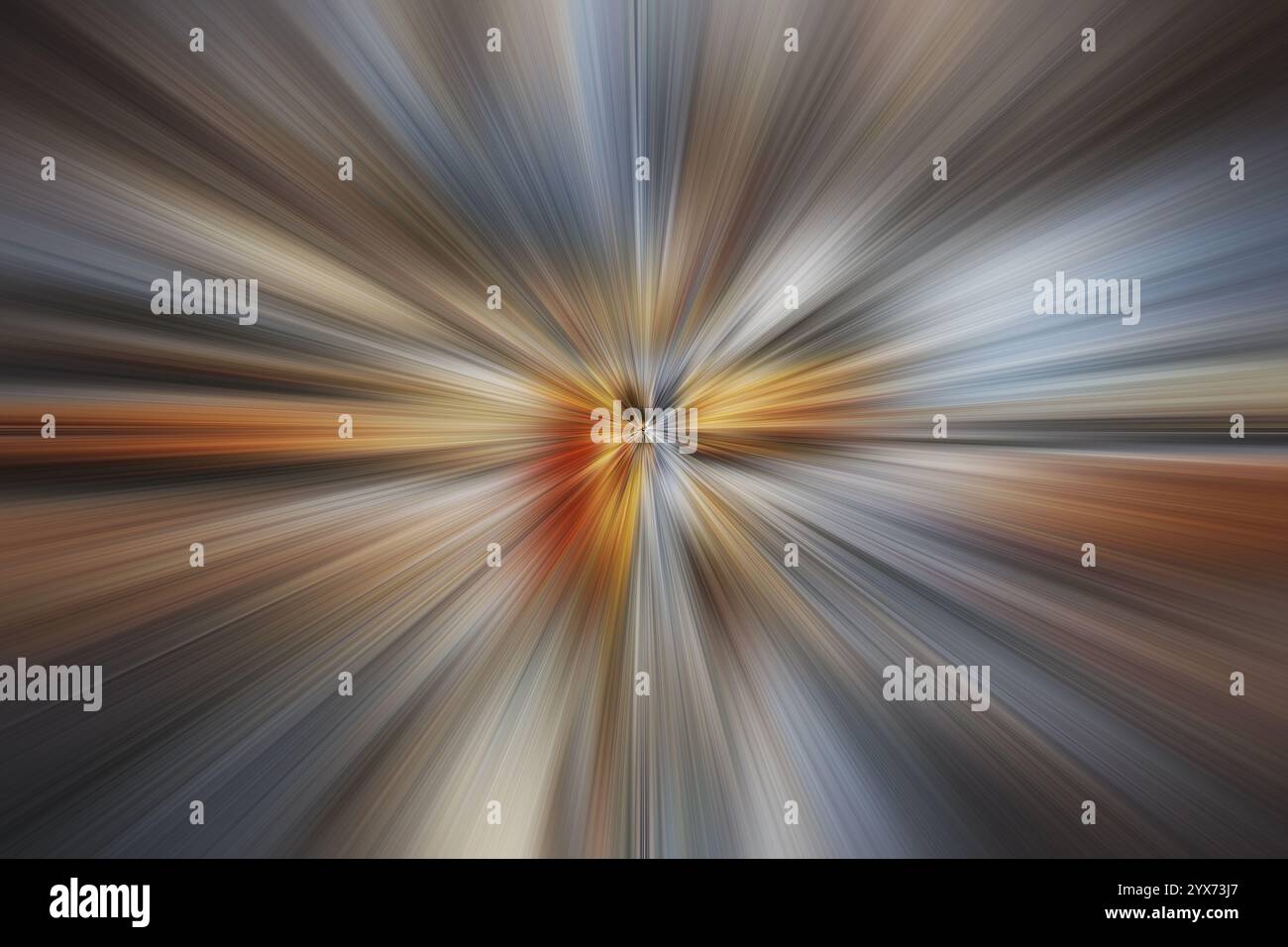 An abstract colorful background with a radial blur effect, creating a sense of motion and zoom ...