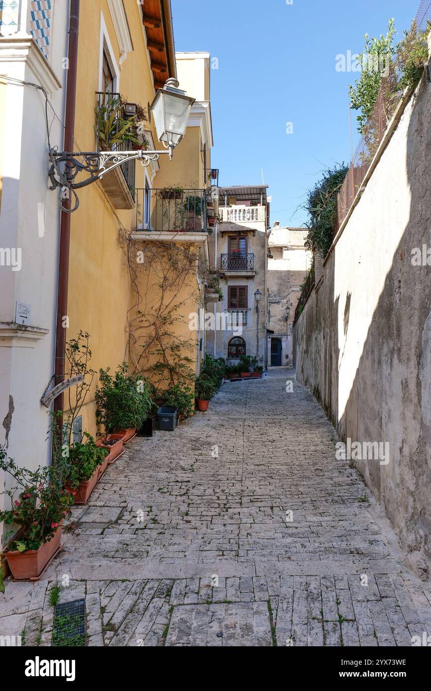 An alley among the stone houses of Maranola, a small medieval town in ...