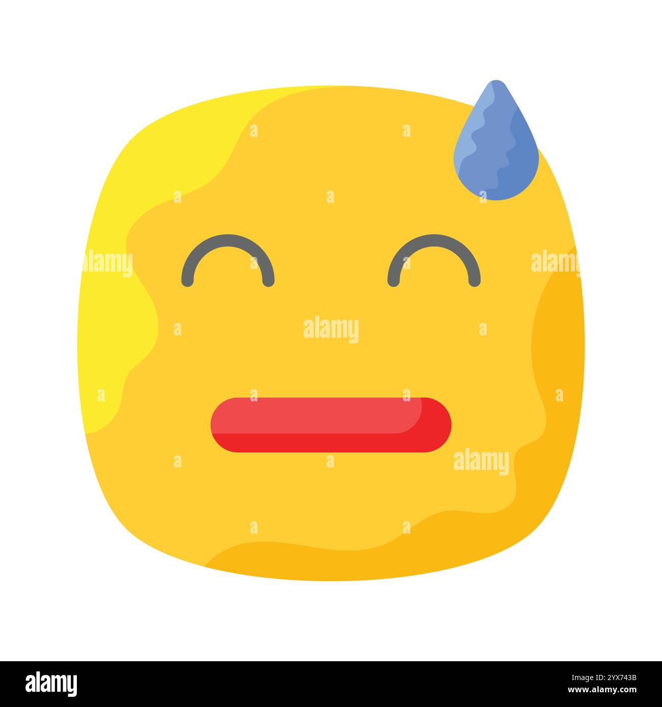 Embarrassed, guilty, worried emoji vector design, isolated on white ...