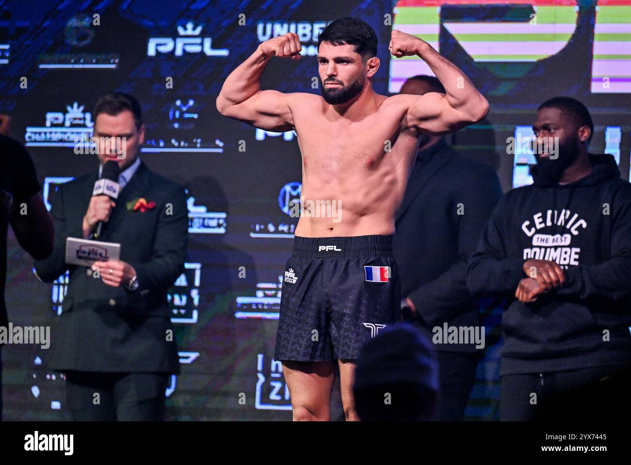 Lyon, France. 13th Dec, 2024. Yassin Chtatou attending the Ceremonial ...
