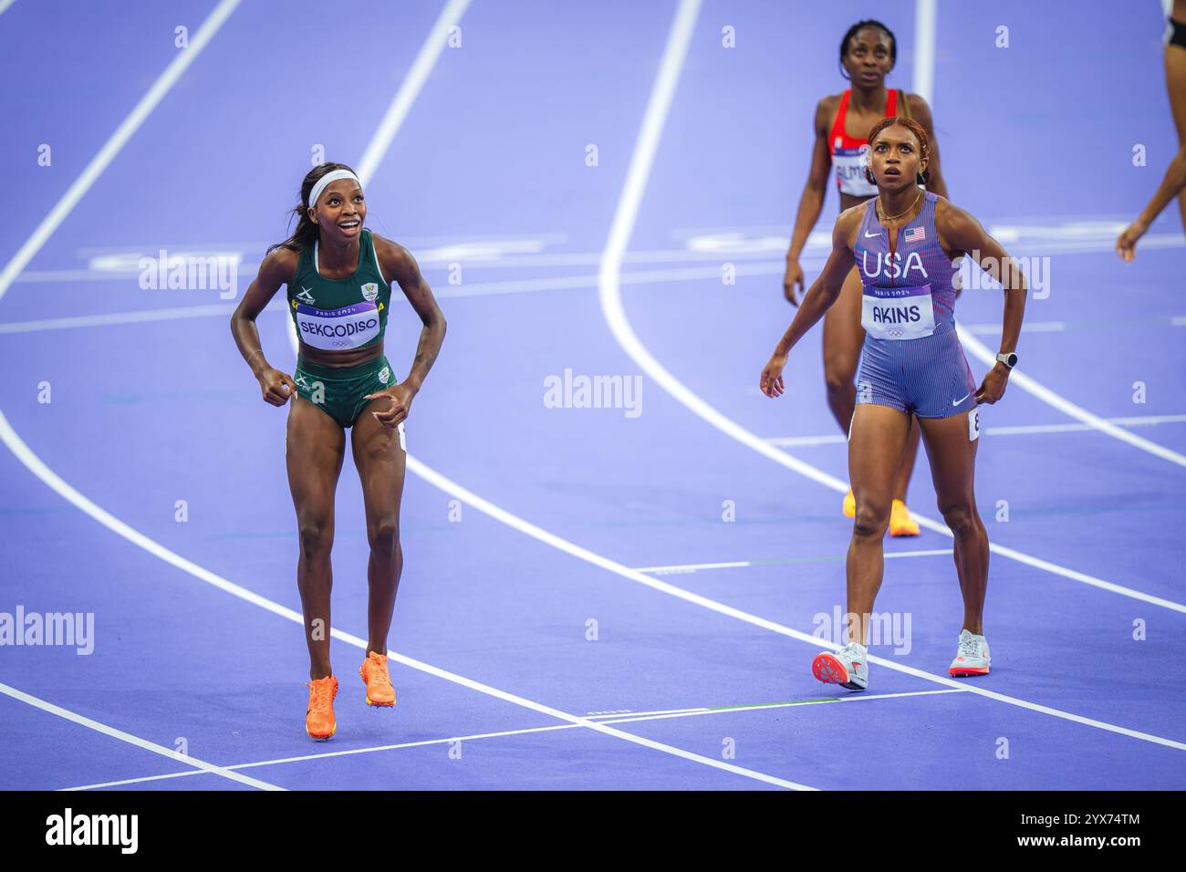 Prudence Sekgodiso participating in the 800 meters at the Paris 2024 ...