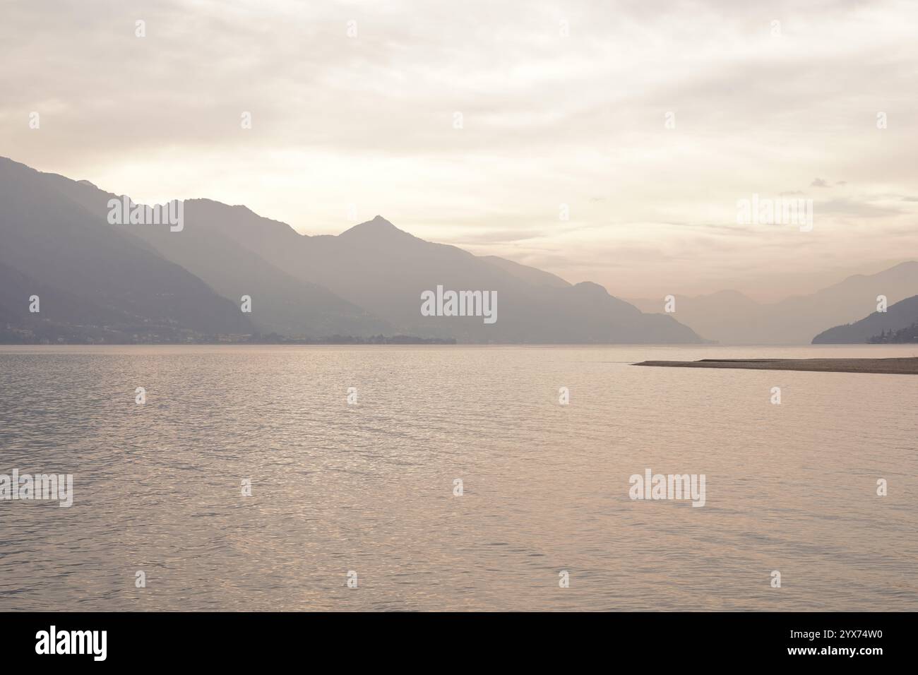 View of Lake como from the lakefront promenade of Dongo. Lake Como ...