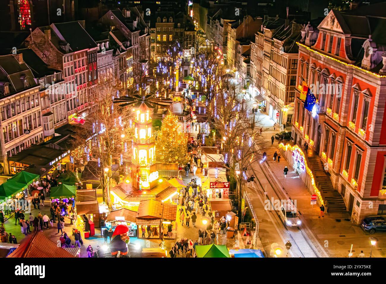 Village de Noel in Liege 2024, Belgium. New Year 2025, Liège Christmas ...