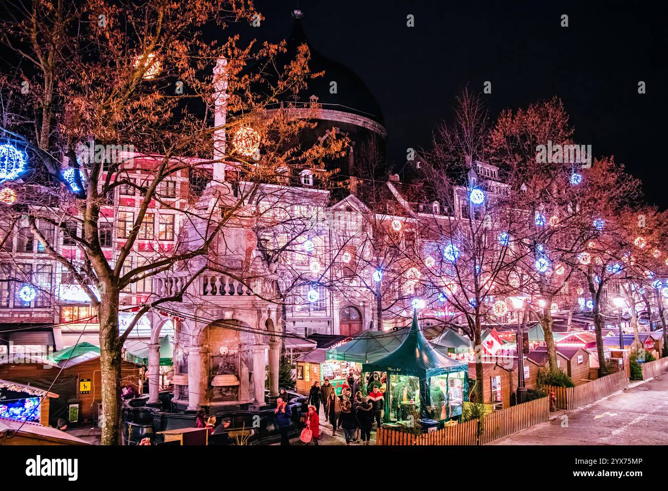 Village de Noel in Liege 2024, Belgium. New Year 2025, Liège Christmas ...