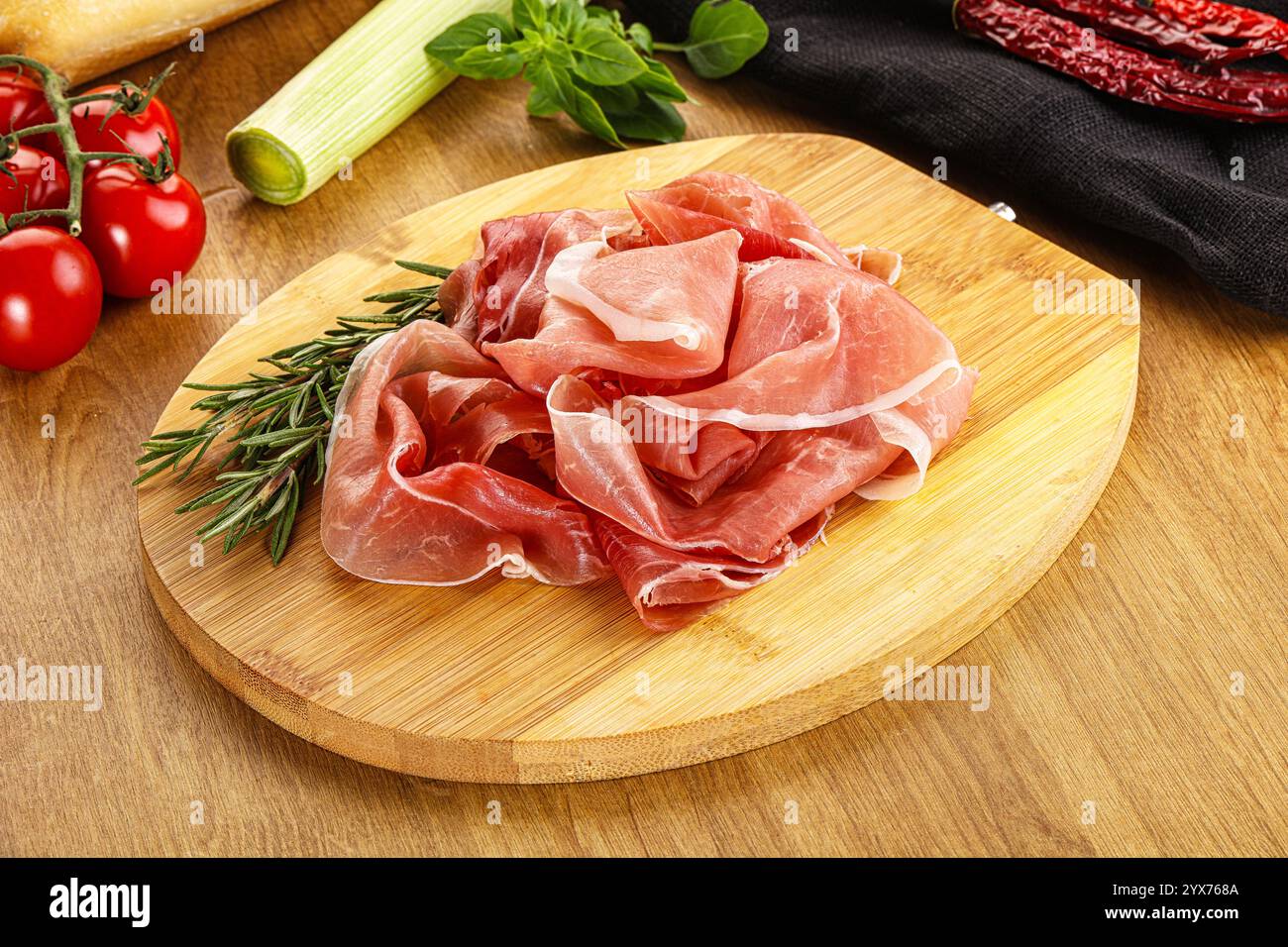 Spanish cuisine pork meat Jamon crudo Stock Photo - Alamy