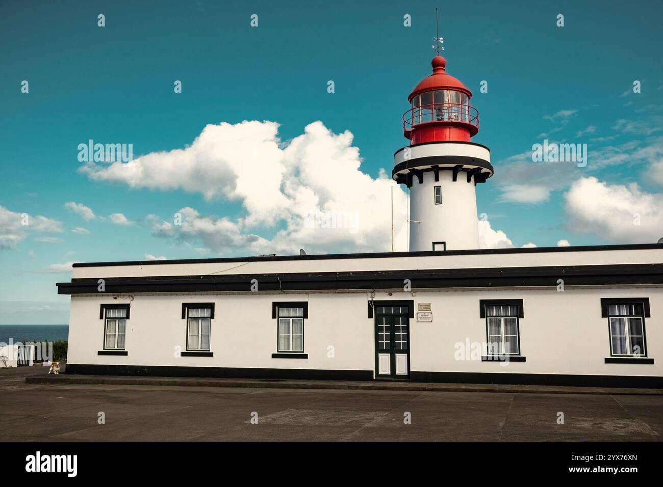 Farol Da Ponta Do Topo lighthouse close view at Sao Jorge island Azores ...