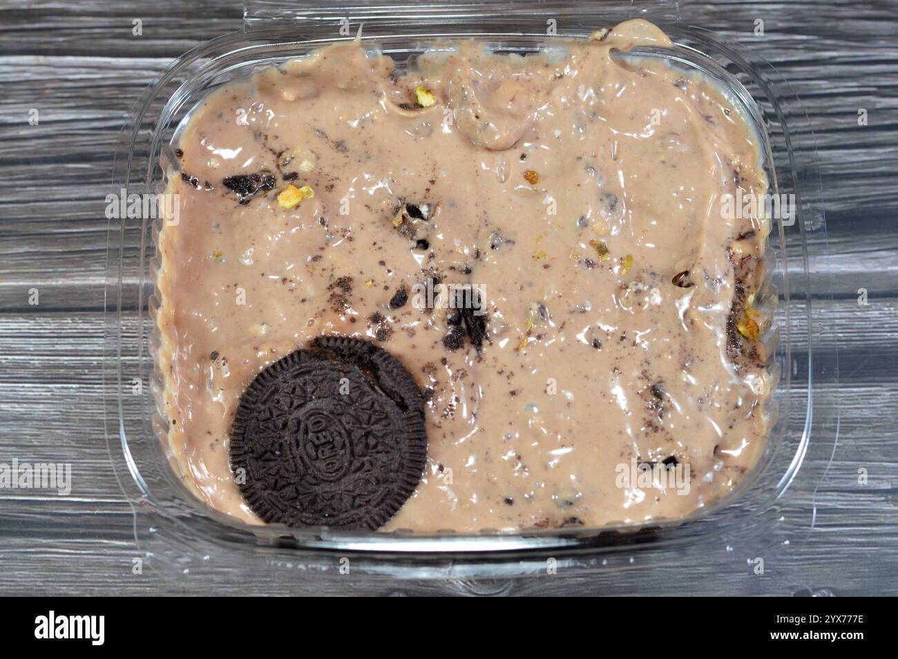 Cairo, Egypt, November 25 2024: Oreo creamy cold cookie pieces with a ...