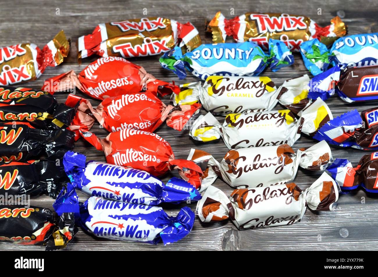 Cairo, Egypt, November 24 2024: Celebrations box mini chocolate bars ...