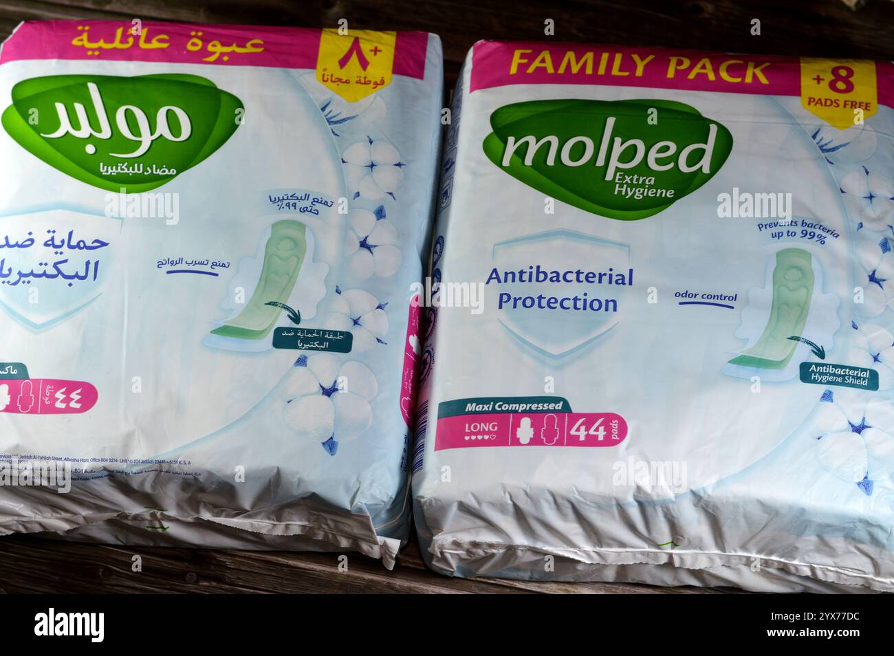 Cairo, Egypt, November 1 2024: Molped extra hygiene family pack maxi ...