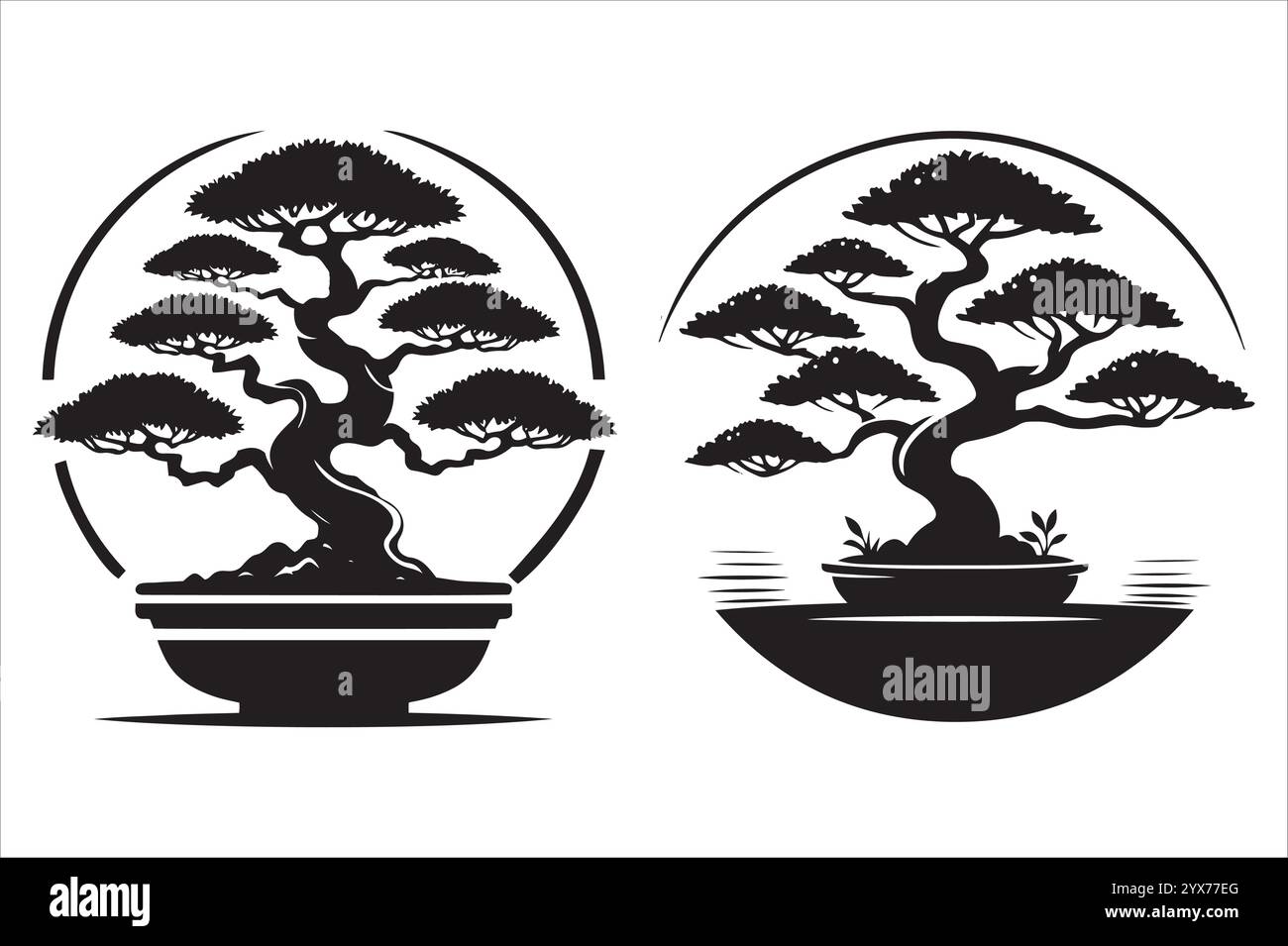 Traditional home bonsai tree Stock Vector Images - Alamy