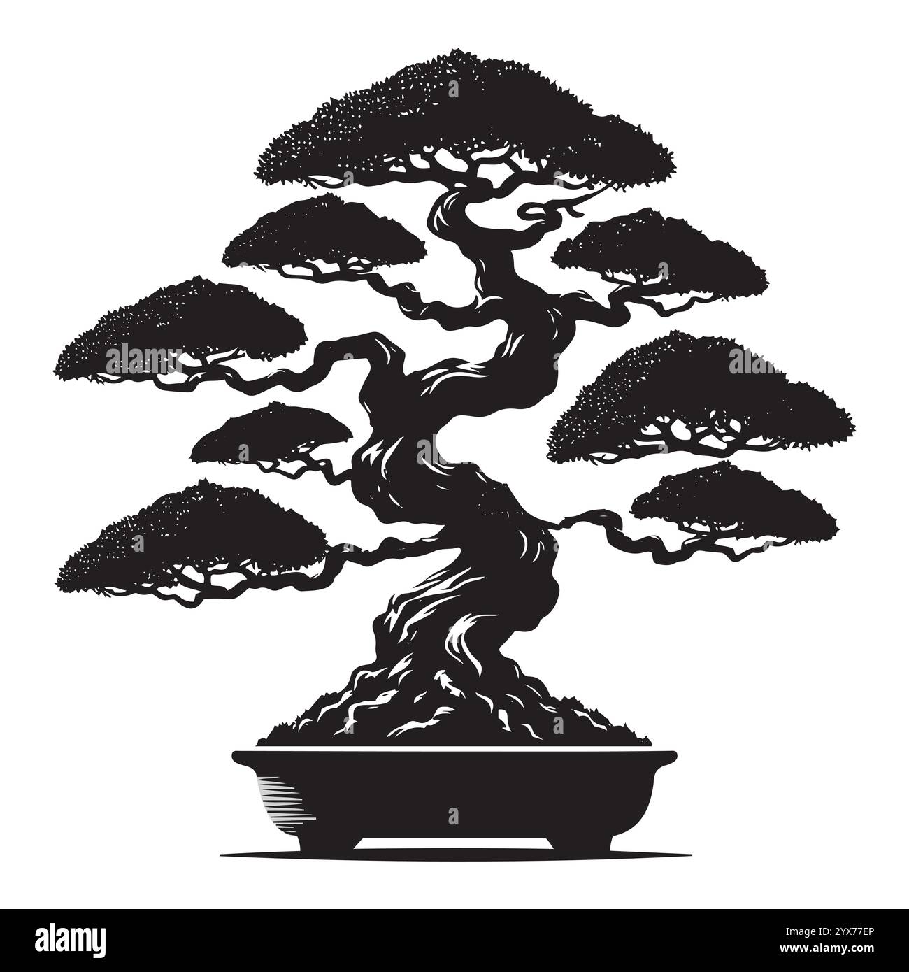 Traditional home bonsai tree Stock Vector Images - Alamy