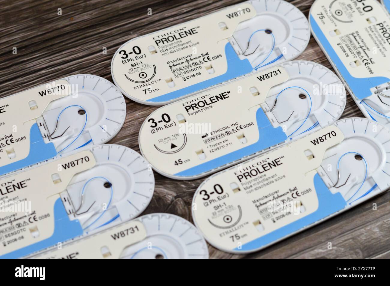 Cairo, Egypt, October 13 2024: ETHICON Prolene blue color suture 3-0 ...