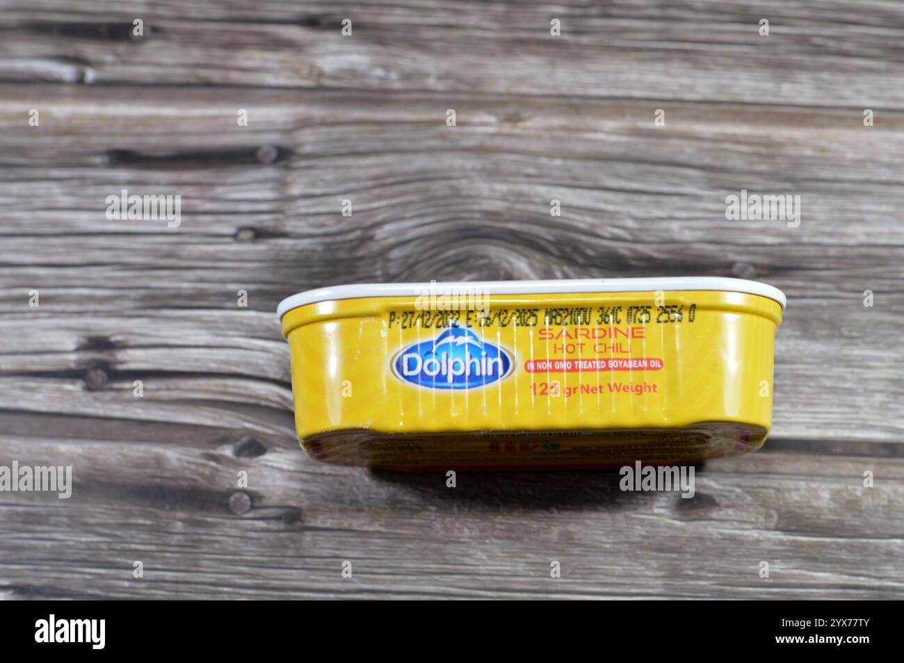 Cairo, Egypt, October 13 2024: Dolphin Sardine Spicy, chili canned ...