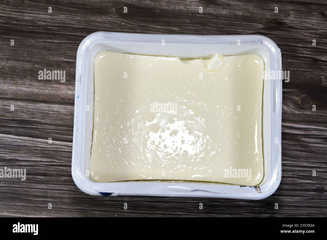 Feta, a Greek brined white cheese made from sheep milk or from a ...