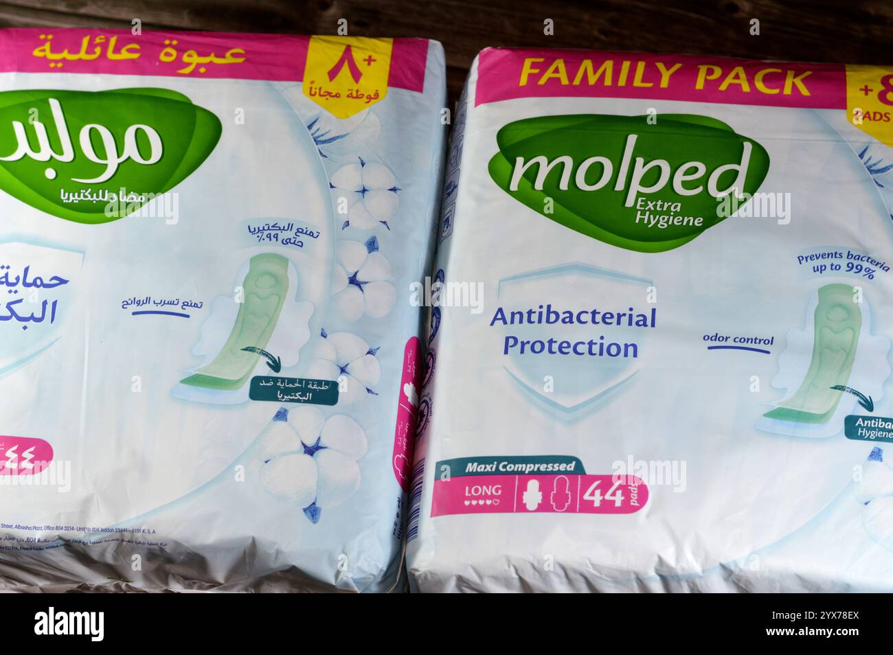 Cairo, Egypt, November 1 2024: Molped extra hygiene family pack maxi ...