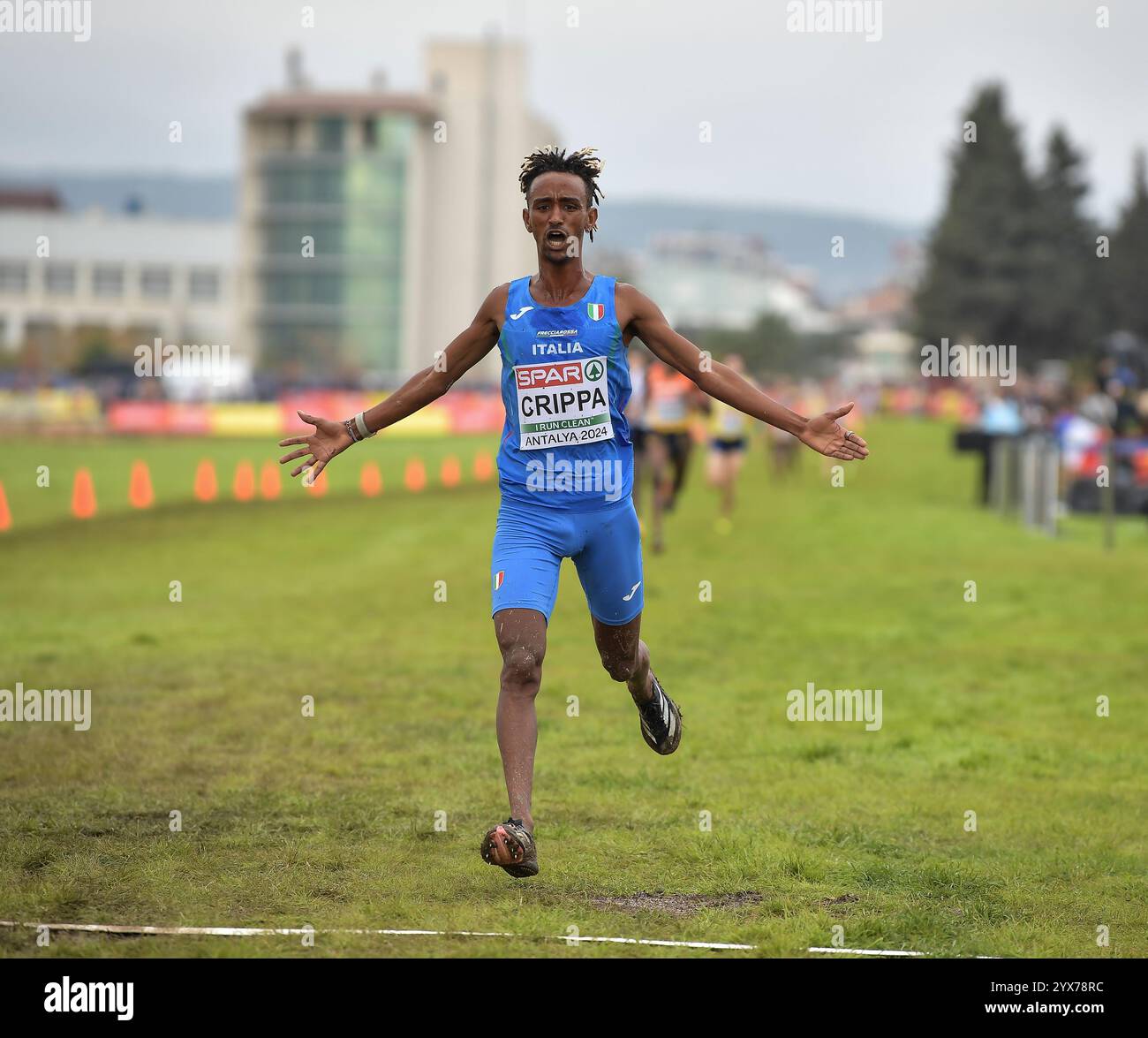 Yemaneberhan Crippa of Italy competing in the senior men’s race at the ...