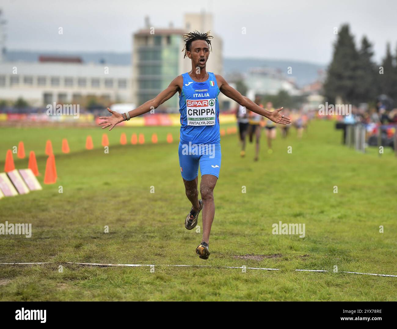 Yemaneberhan Crippa of Italy competing in the senior men’s race at the ...