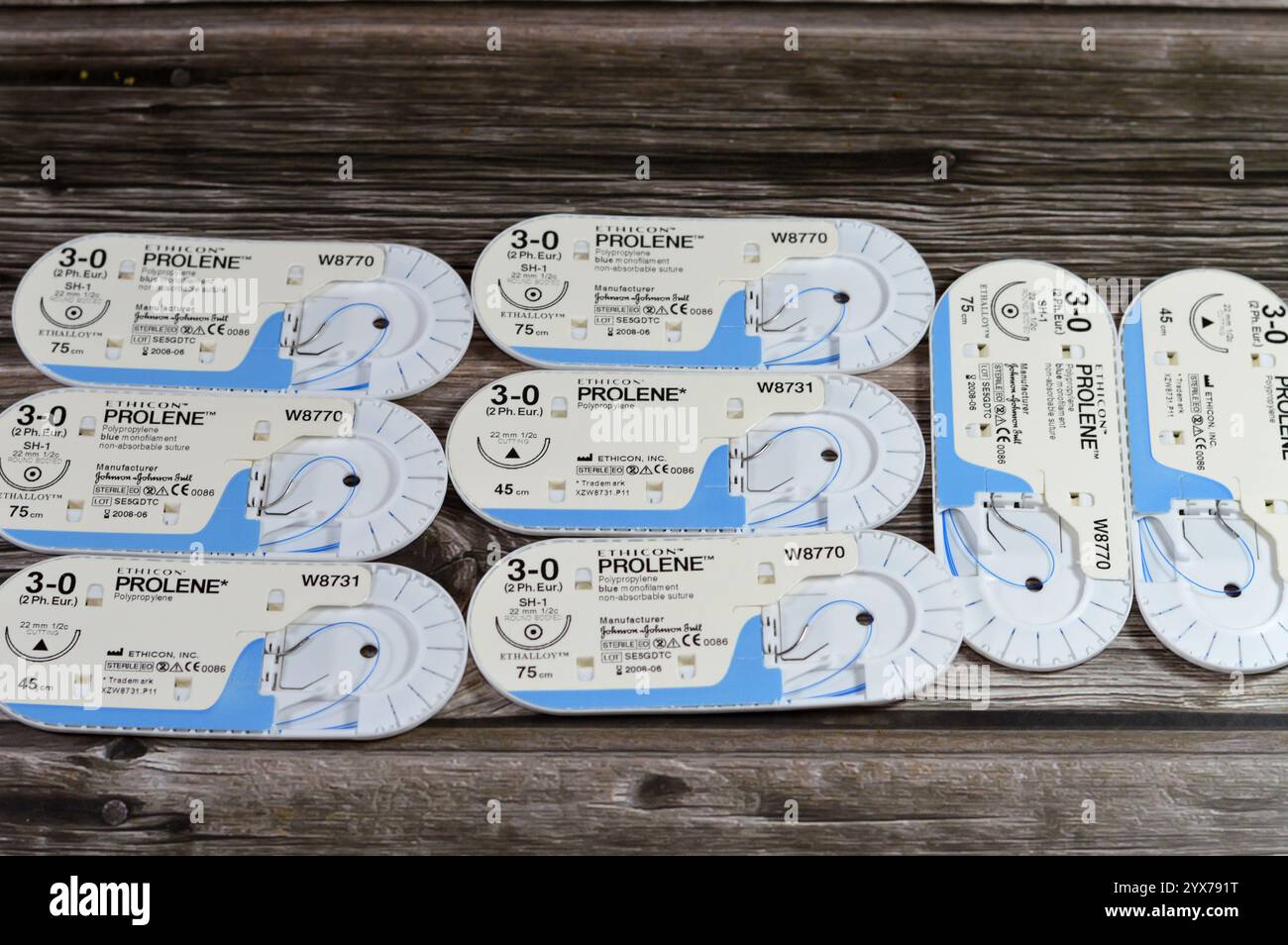 Cairo, Egypt, October 13 2024: ETHICON Prolene blue color suture 3-0 ...