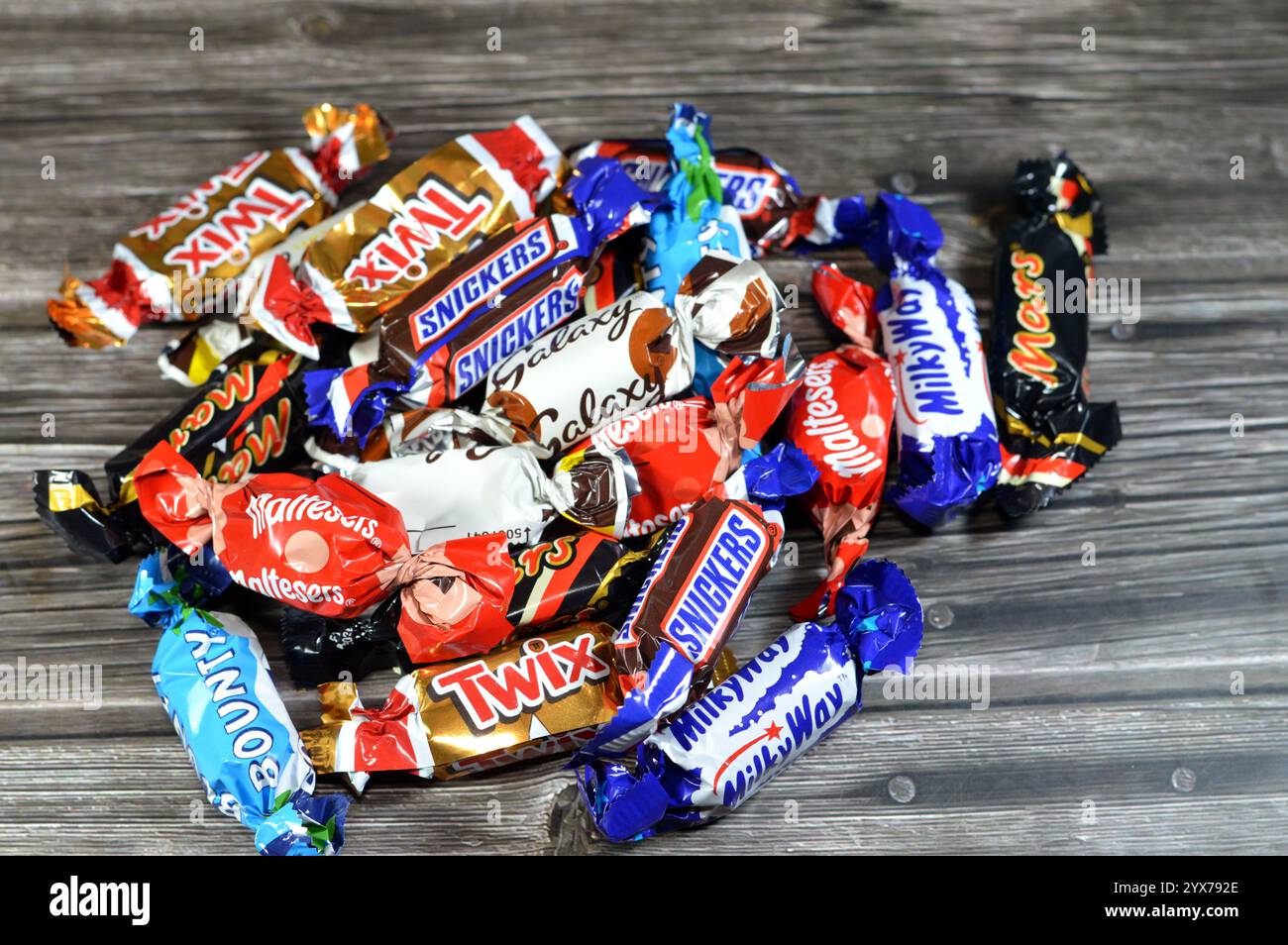 Cairo, Egypt, November 24 2024: Celebrations box mini chocolate bars ...