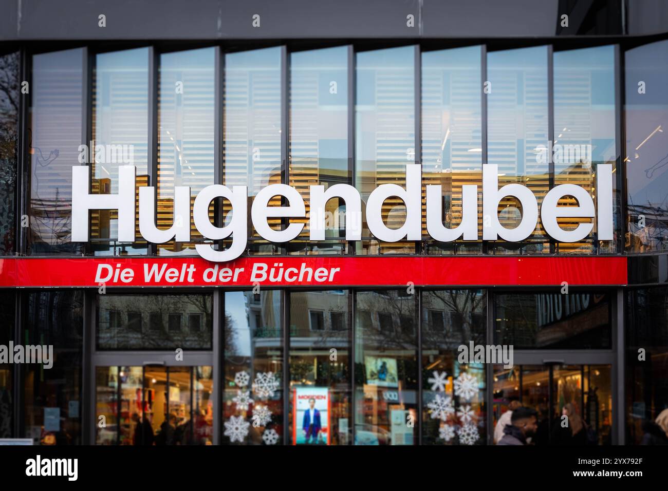 Berlin, Germany - December 2024: Exterior of Hugendubel Bookstore, a ...