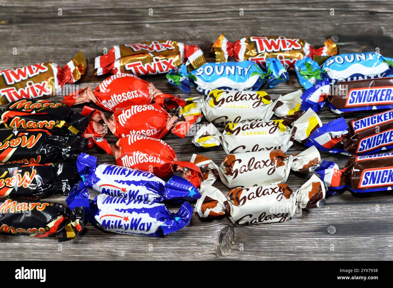 Cairo, Egypt, November 24 2024: Celebrations box mini chocolate bars ...