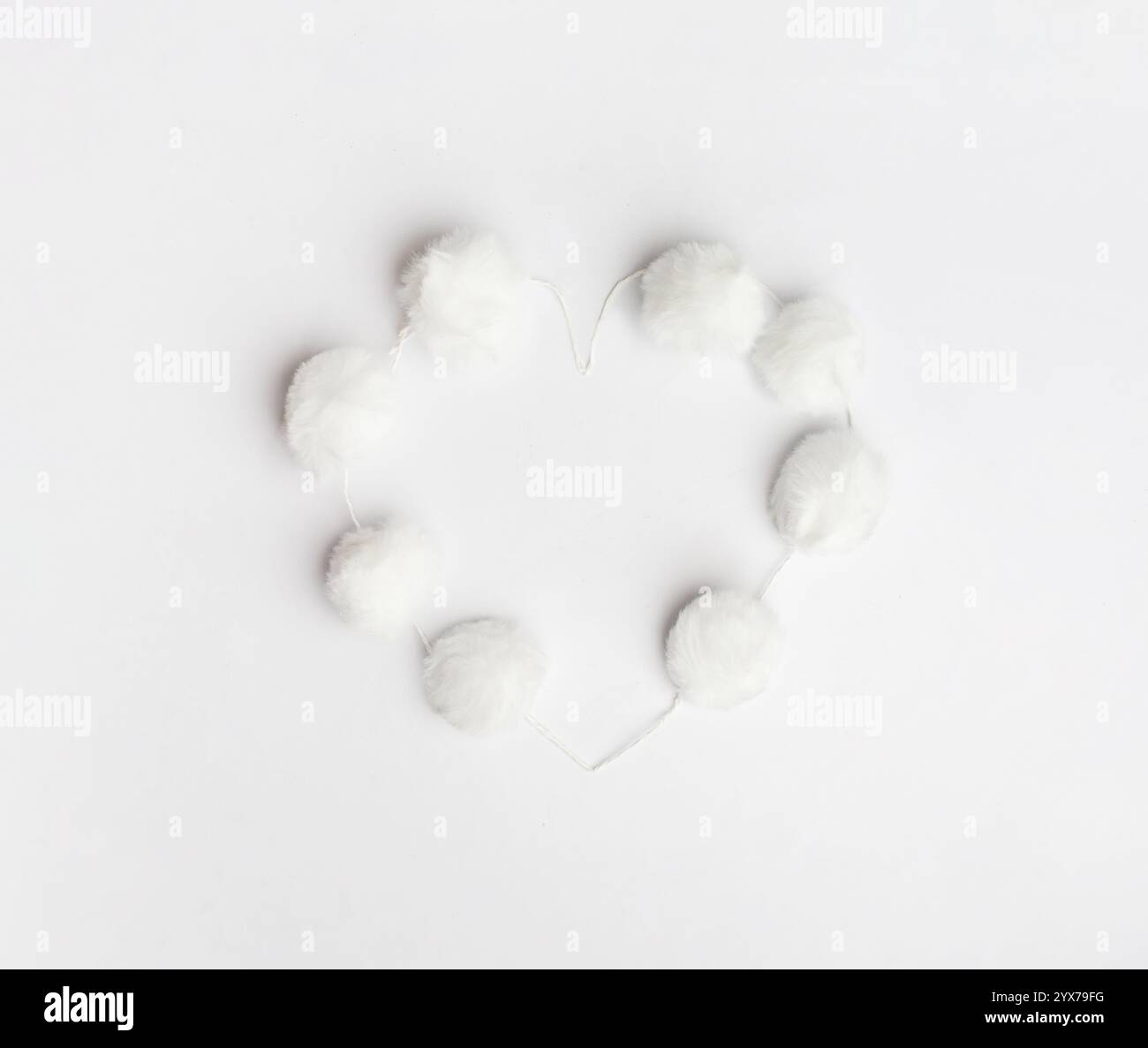 Beautiful white heart frame border decoration on white background Stock ...