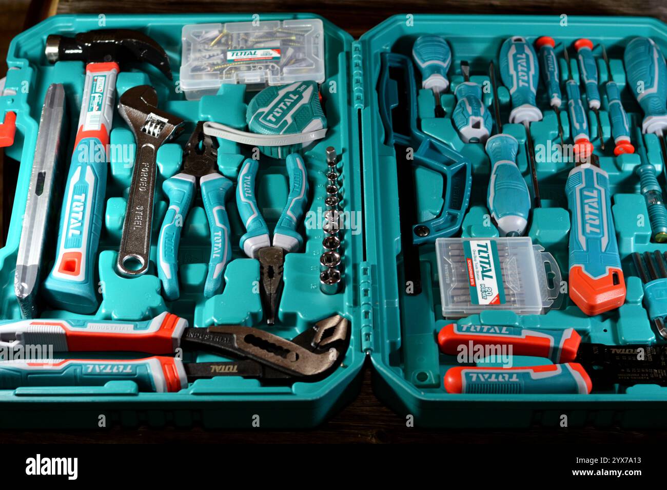 Cairo, Egypt, December 2 2024: Total tools chest, 168 Pcs hand tools ...