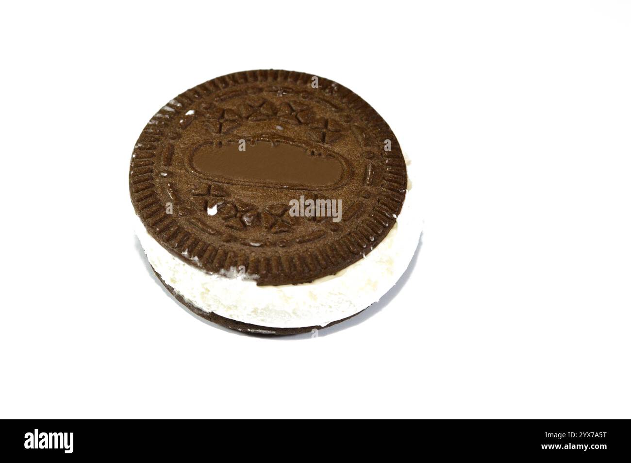 Cookies ice cream sandwich, a frozen dessert consisting of ice cream ...