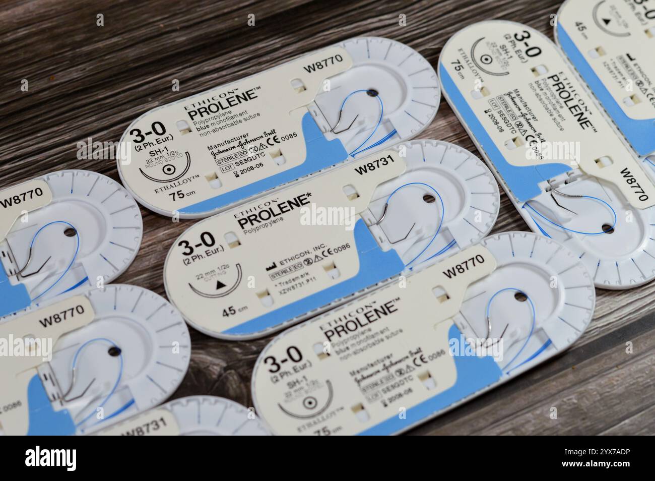 Cairo, Egypt, October 13 2024: ETHICON Prolene blue color suture 3-0 ...