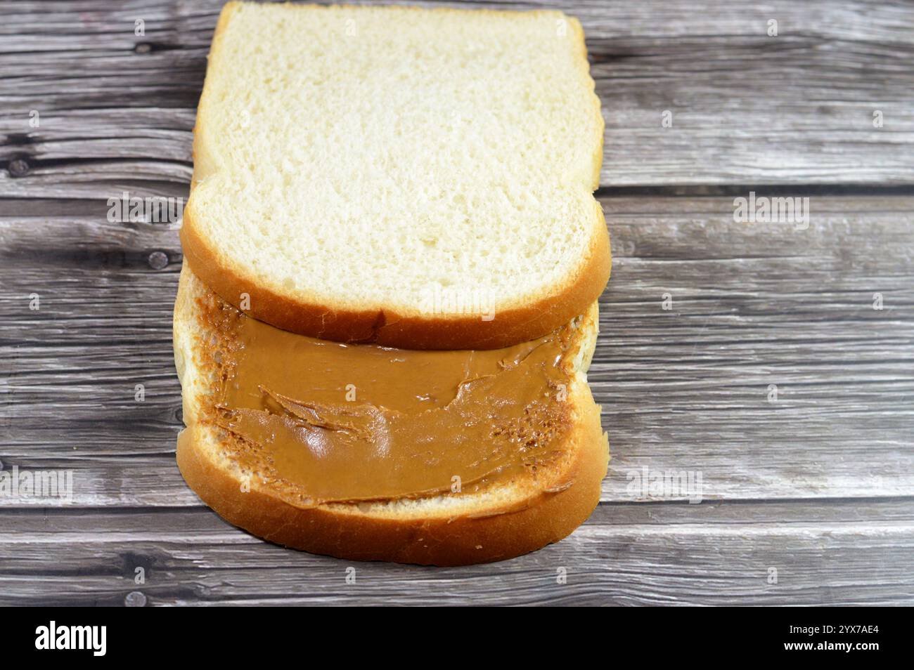 A normal toast bread with biscuits butter spread, caramelized biscuit ...