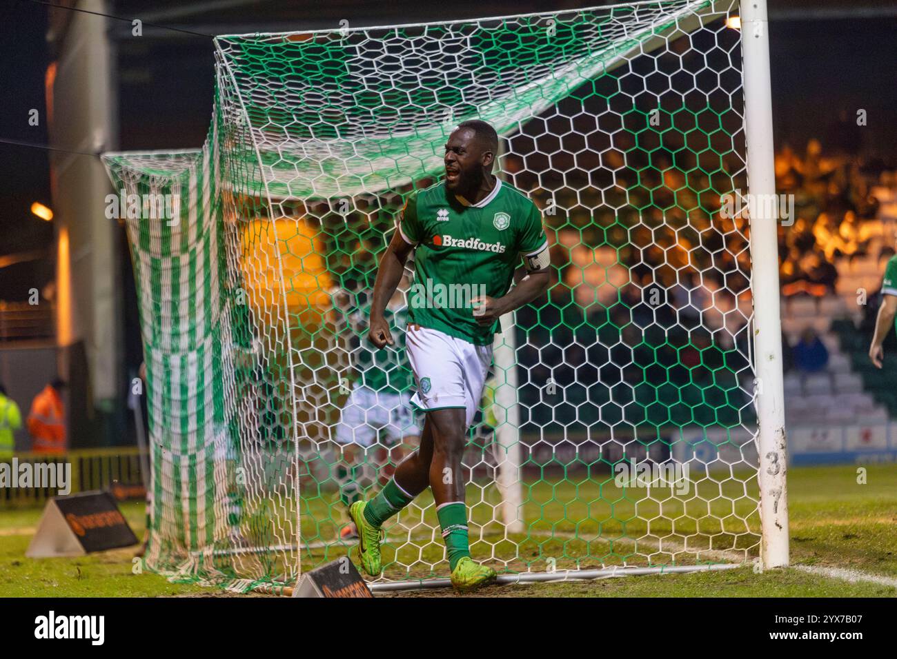 Frank Nouble of Yeovil Town celebrates Yeovil equaliser during the ...