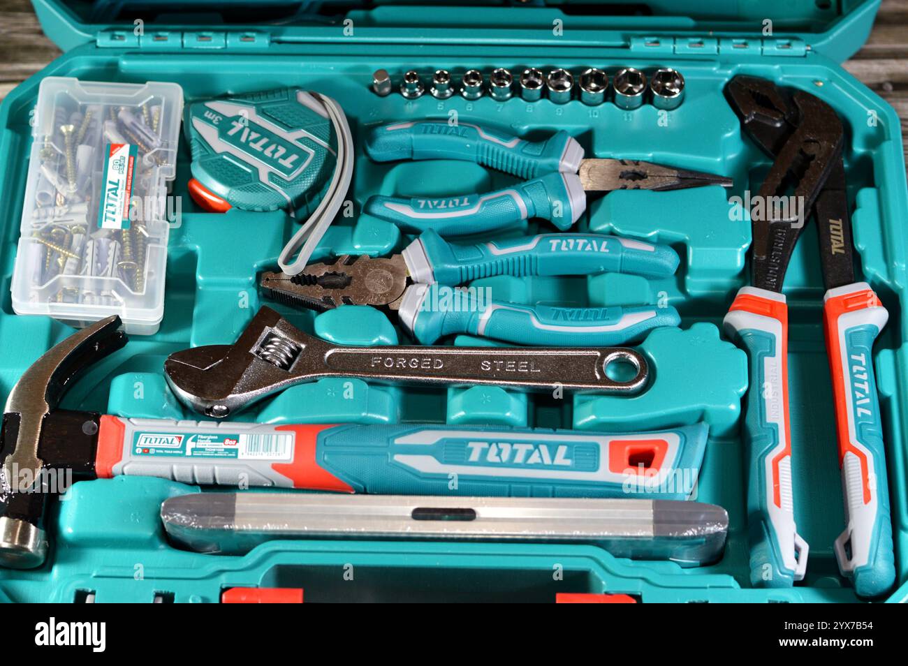 Cairo, Egypt, December 2 2024: Total tools chest, 168 Pcs hand tools ...