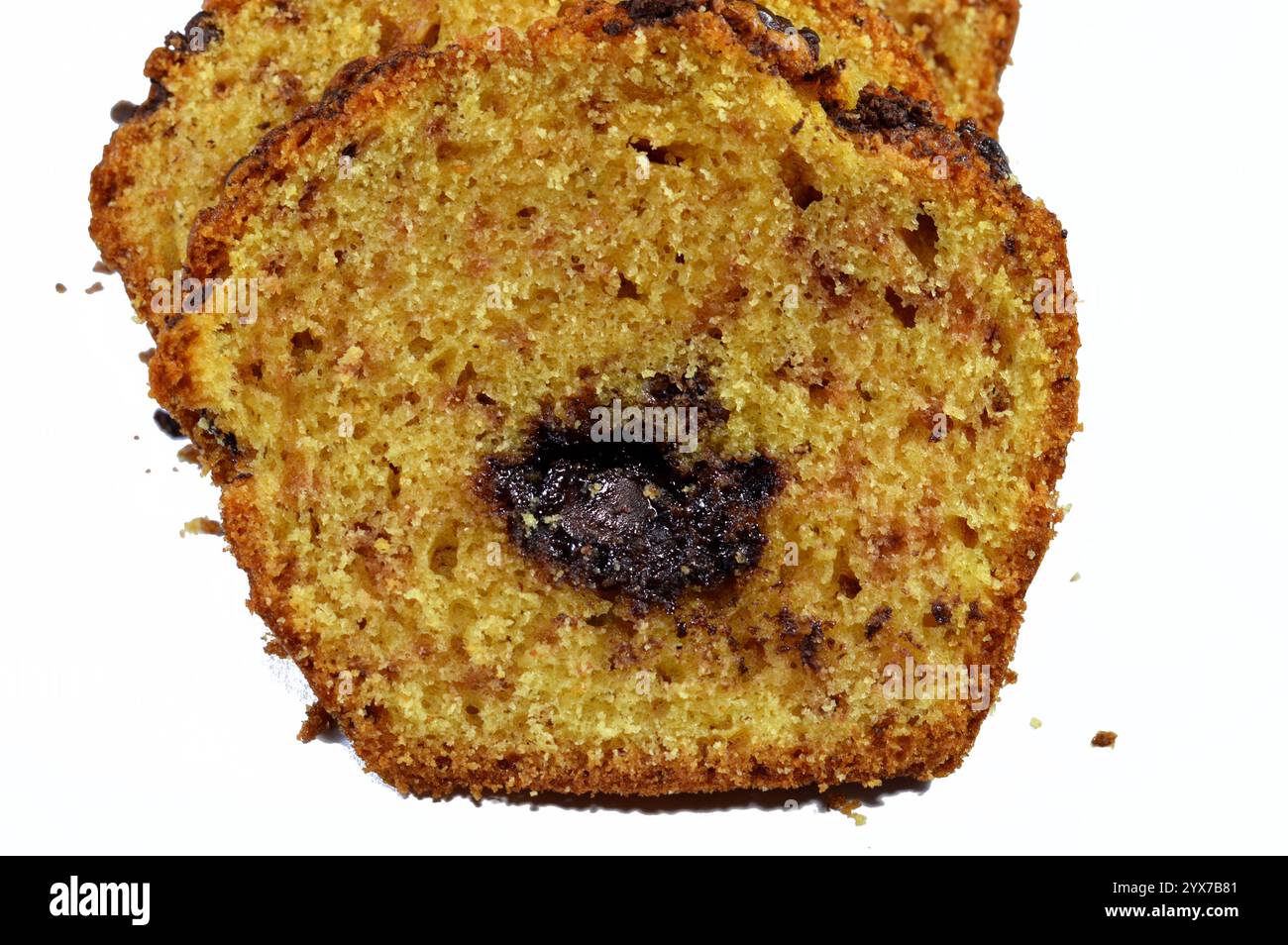 Orange cake filled with chocolate paste spread and topped with ...