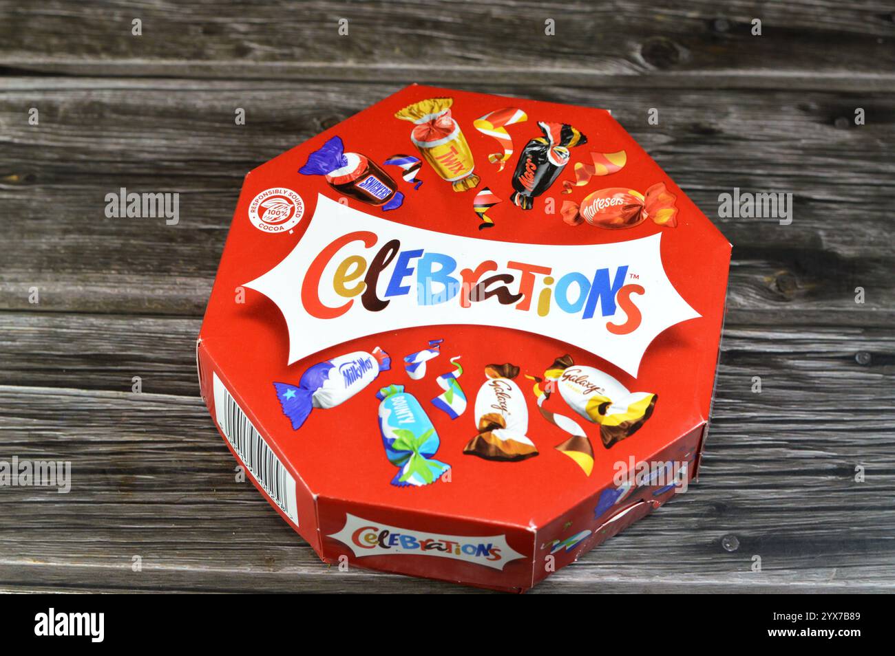 Cairo, Egypt, November 24 2024: Celebrations box mini chocolate bars ...