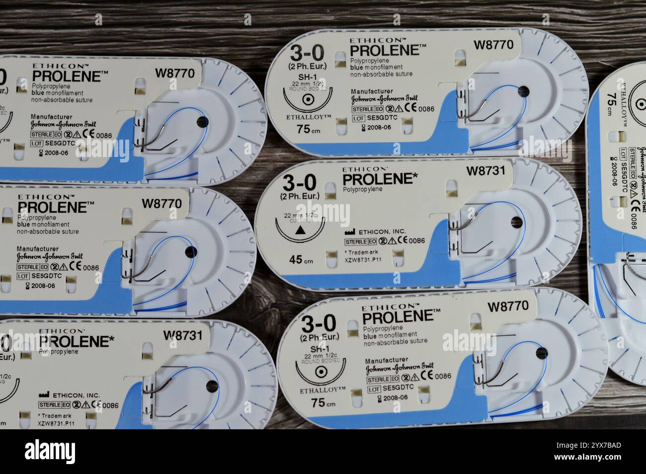 Cairo, Egypt, October 13 2024: ETHICON Prolene blue color suture 3-0 ...