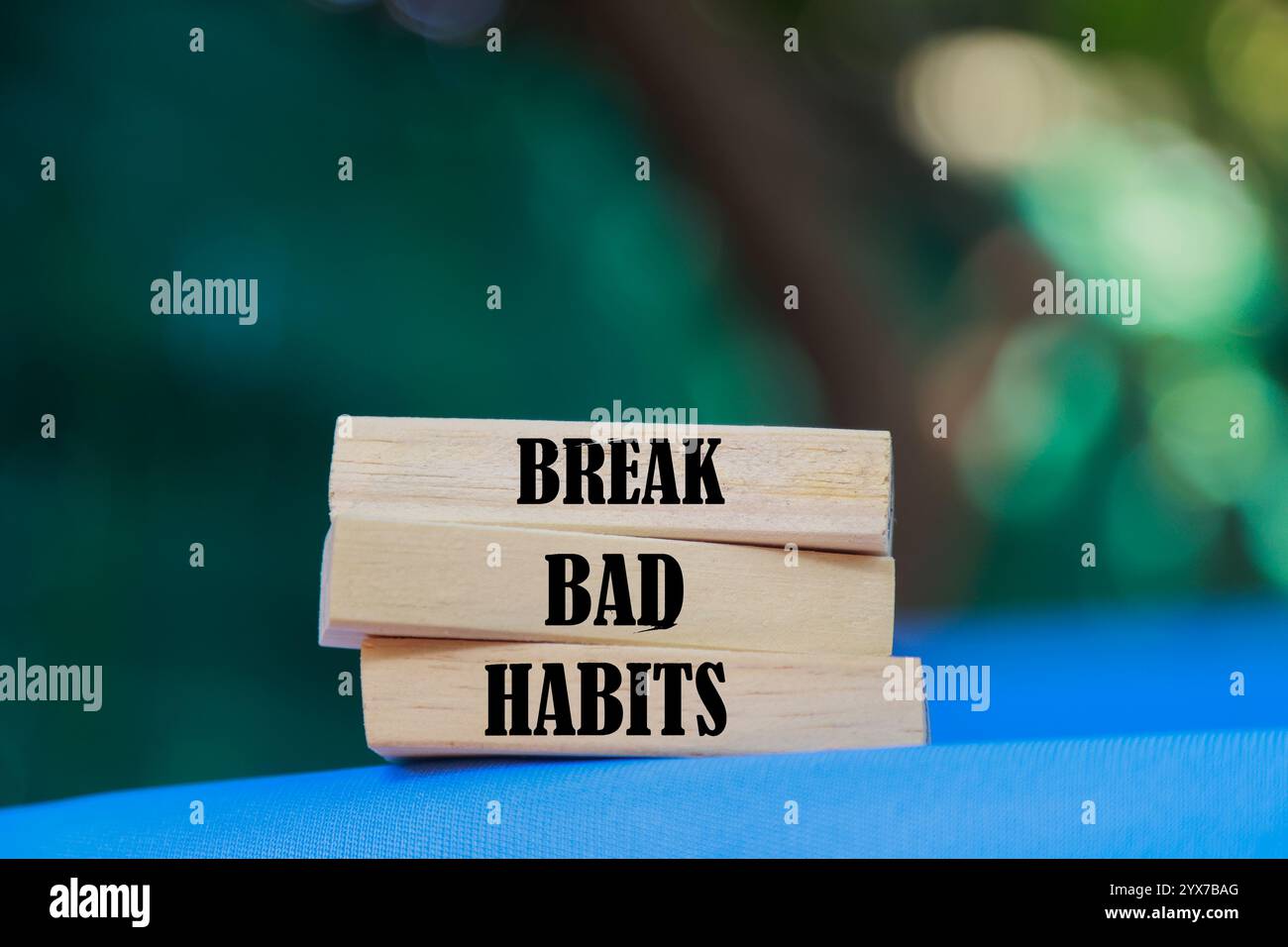 Break bad habits symbol. Concept words Break bad habits on wooden ...