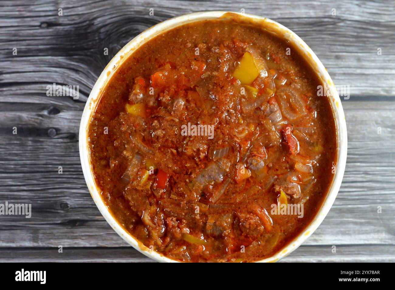 Egyptian fava beans with beef meat sausage, the main dish, sandwich in ...