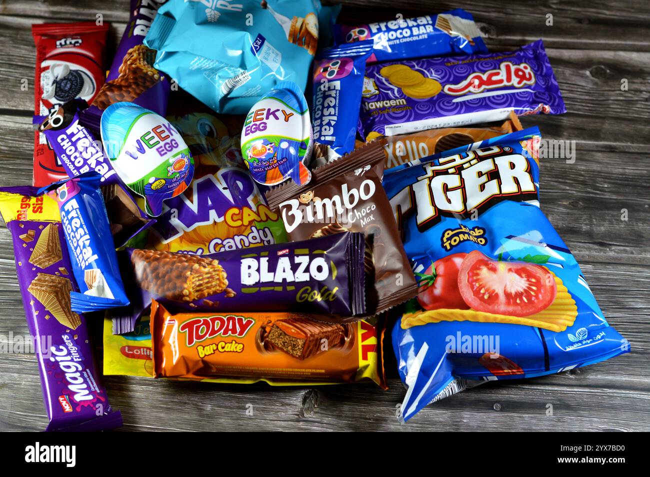 Cairo, Egypt, November 29 2024: Assorted chocolates, biscuits, cakes ...