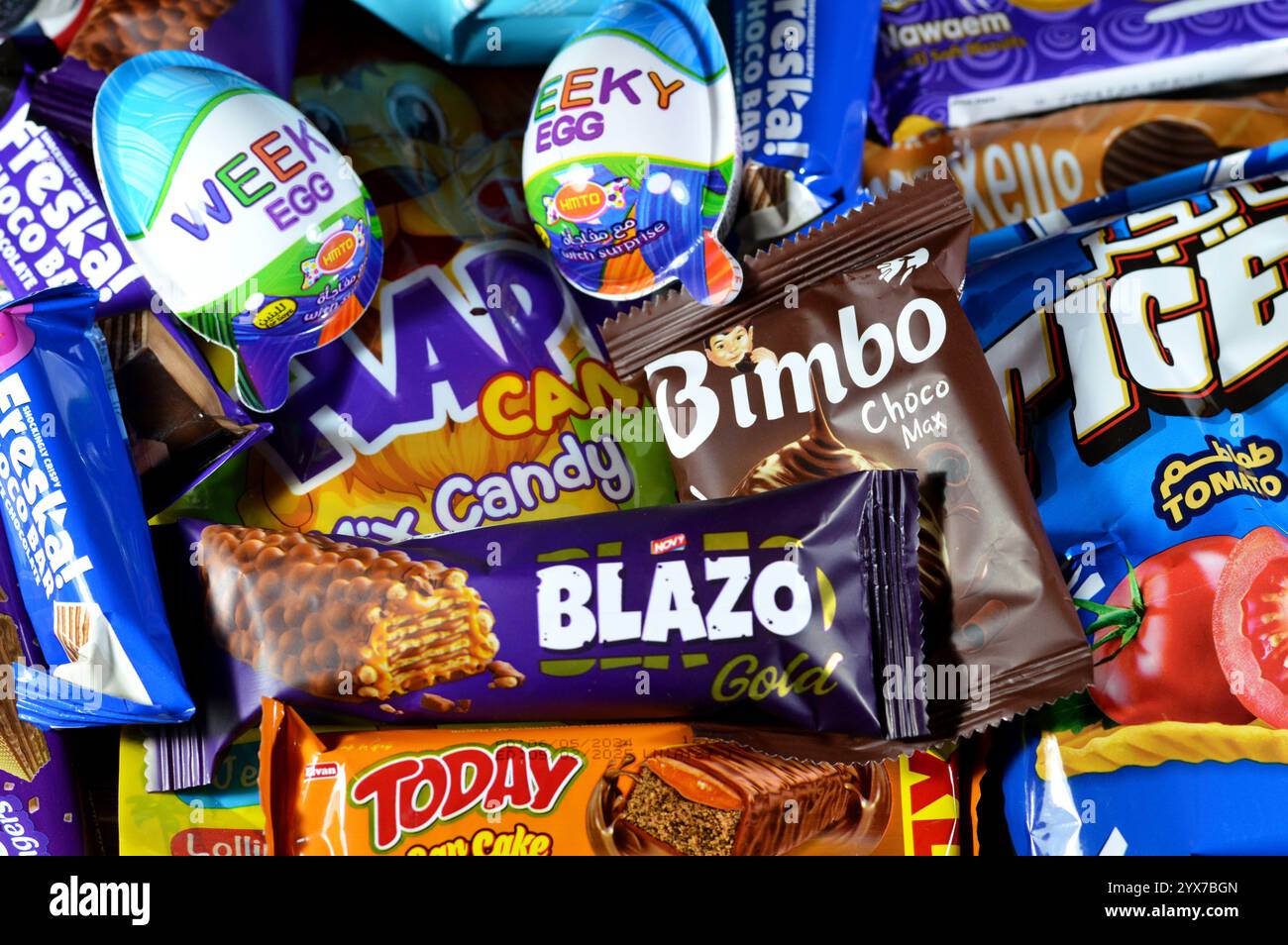 Cairo, Egypt, November 29 2024: Assorted chocolates, biscuits, cakes ...