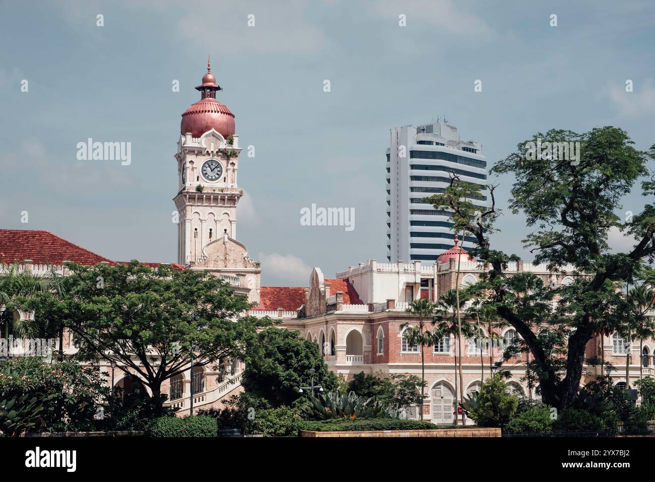 The clock tower of the Sultan building in Kuala Lumpur in Malaysia ...