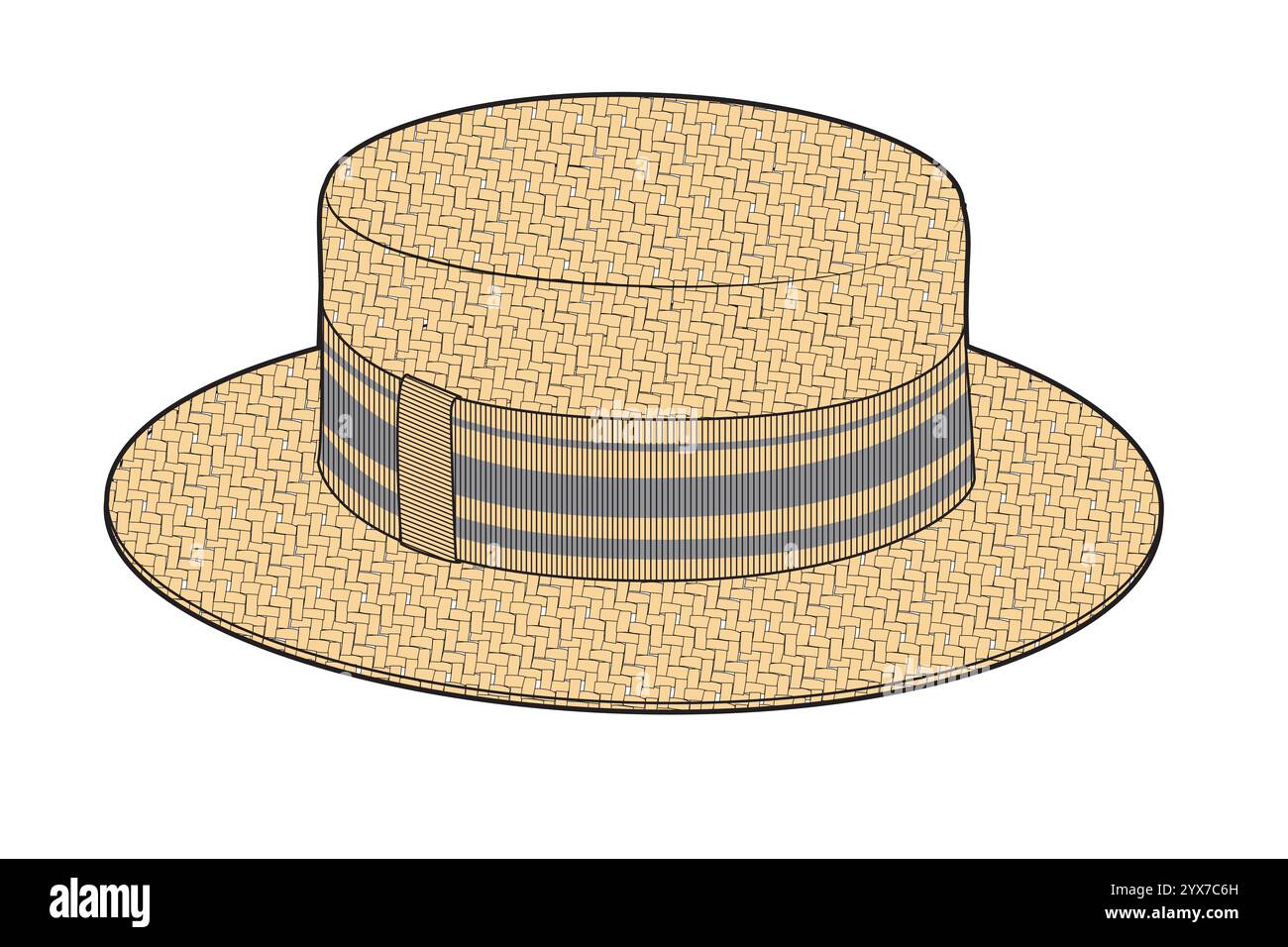 Male boater hat Stock Vector Images - Alamy